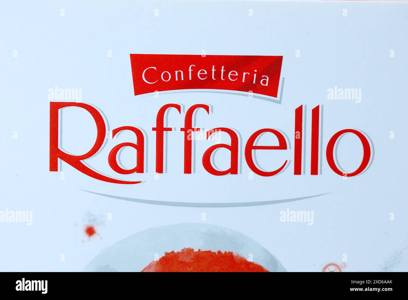 KYIV, UKRAINE - APRIL 20, 2024 Ferrero Raffaello premium sweets ...