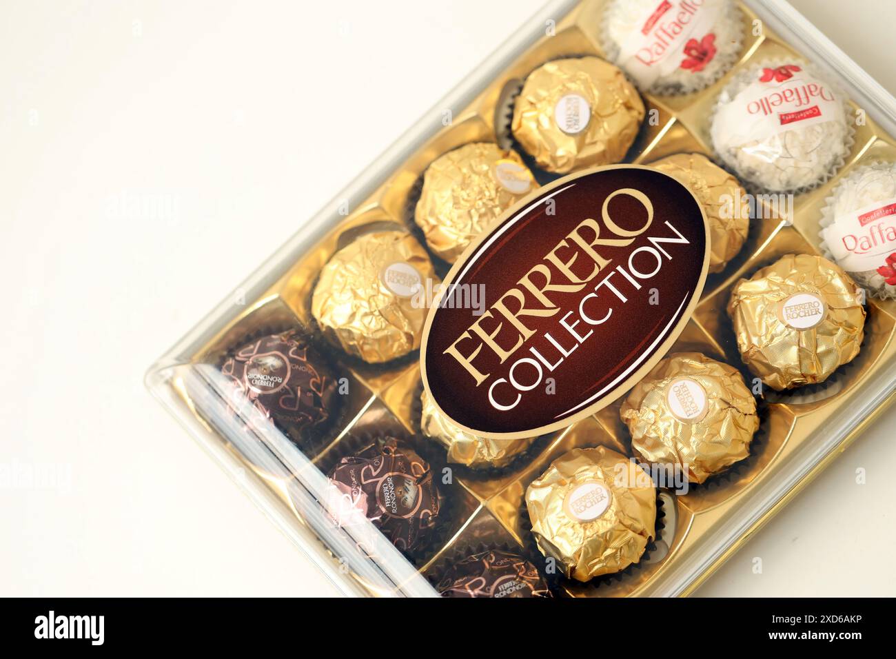 KYIV, UKRAINE - APRIL 20, 2024 Ferrero collection chocolate products ...