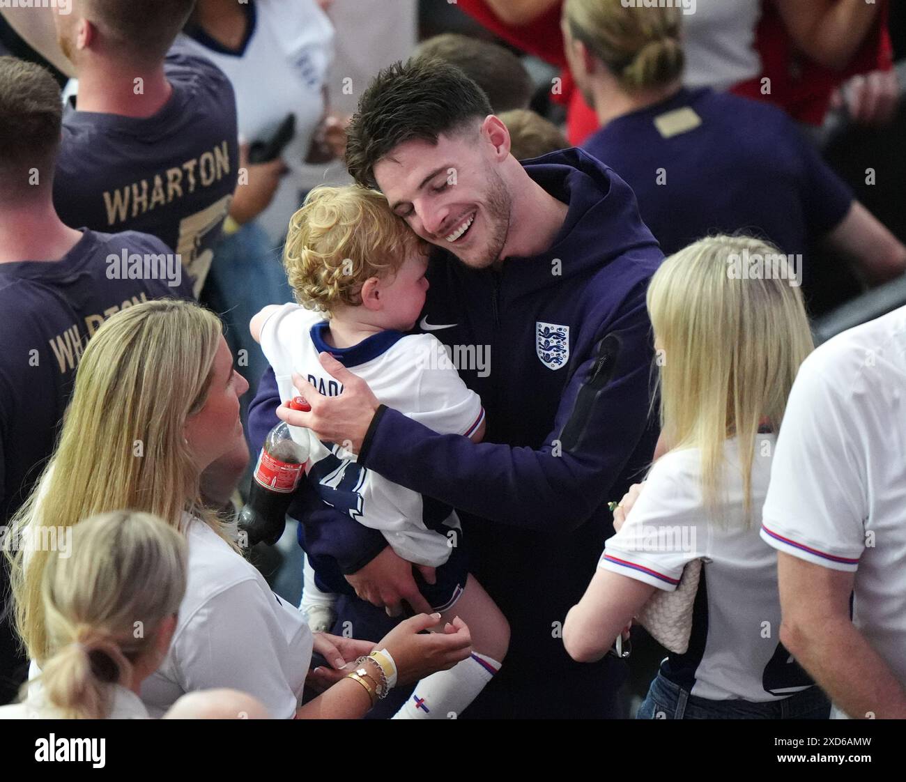 England's Declan Rice with son Jude after the UEFA Euro 2024 match at ...