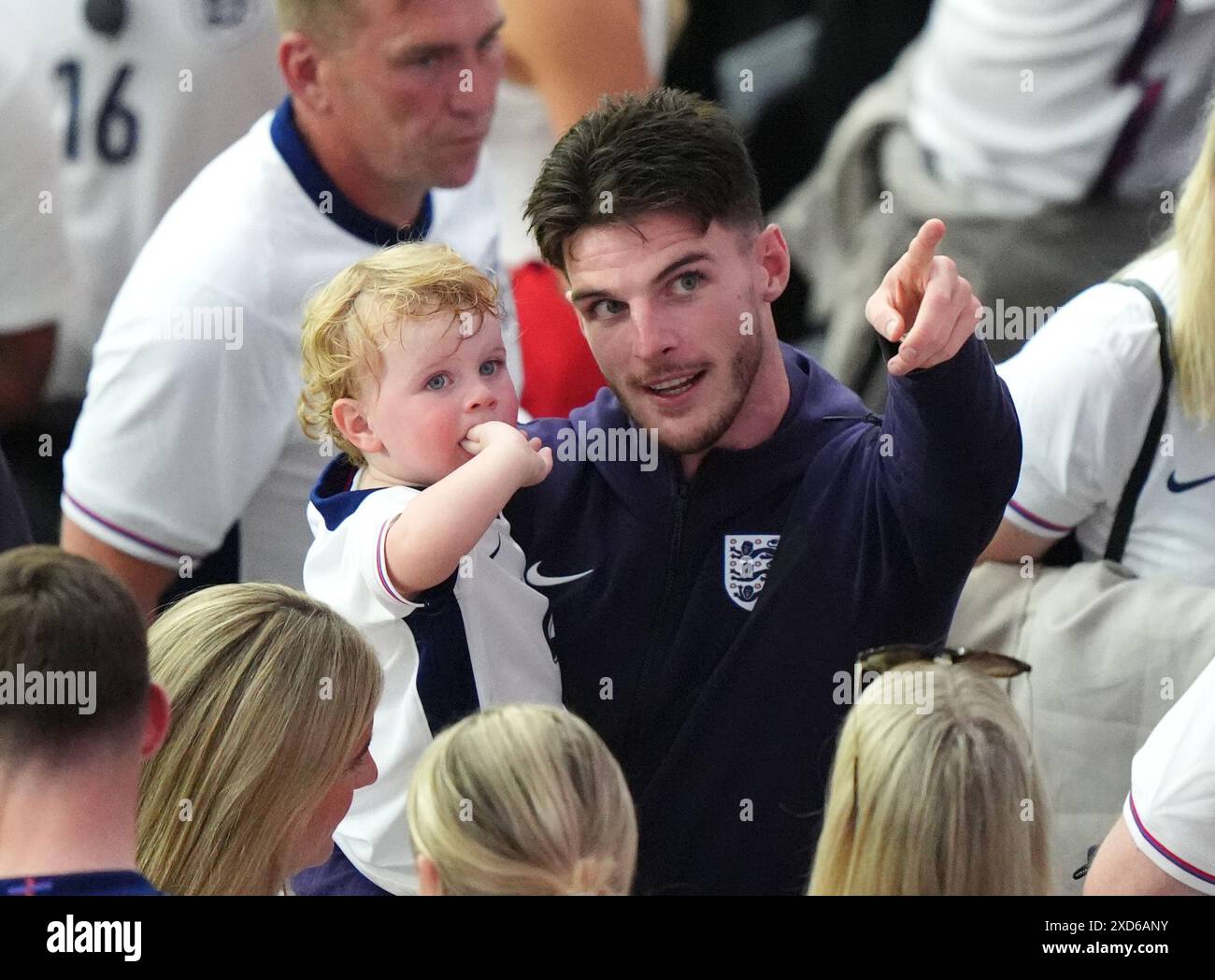 England's Declan Rice with son Jude after the UEFA Euro 2024 match at ...
