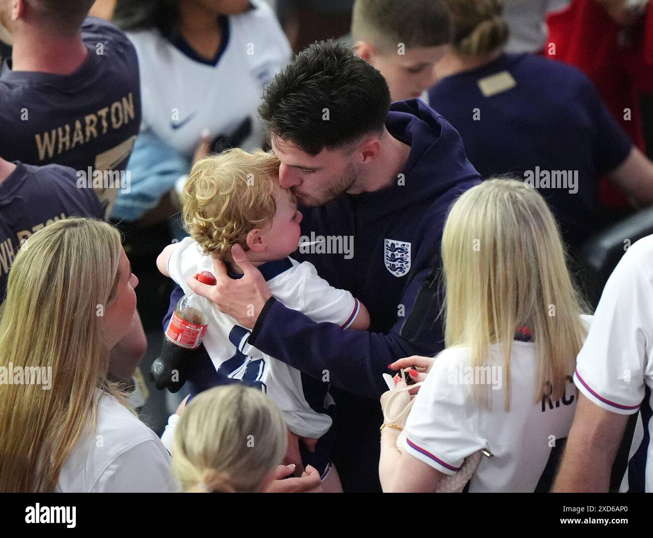 England's Declan Rice with son Jude after the UEFA Euro 2024 match at ...