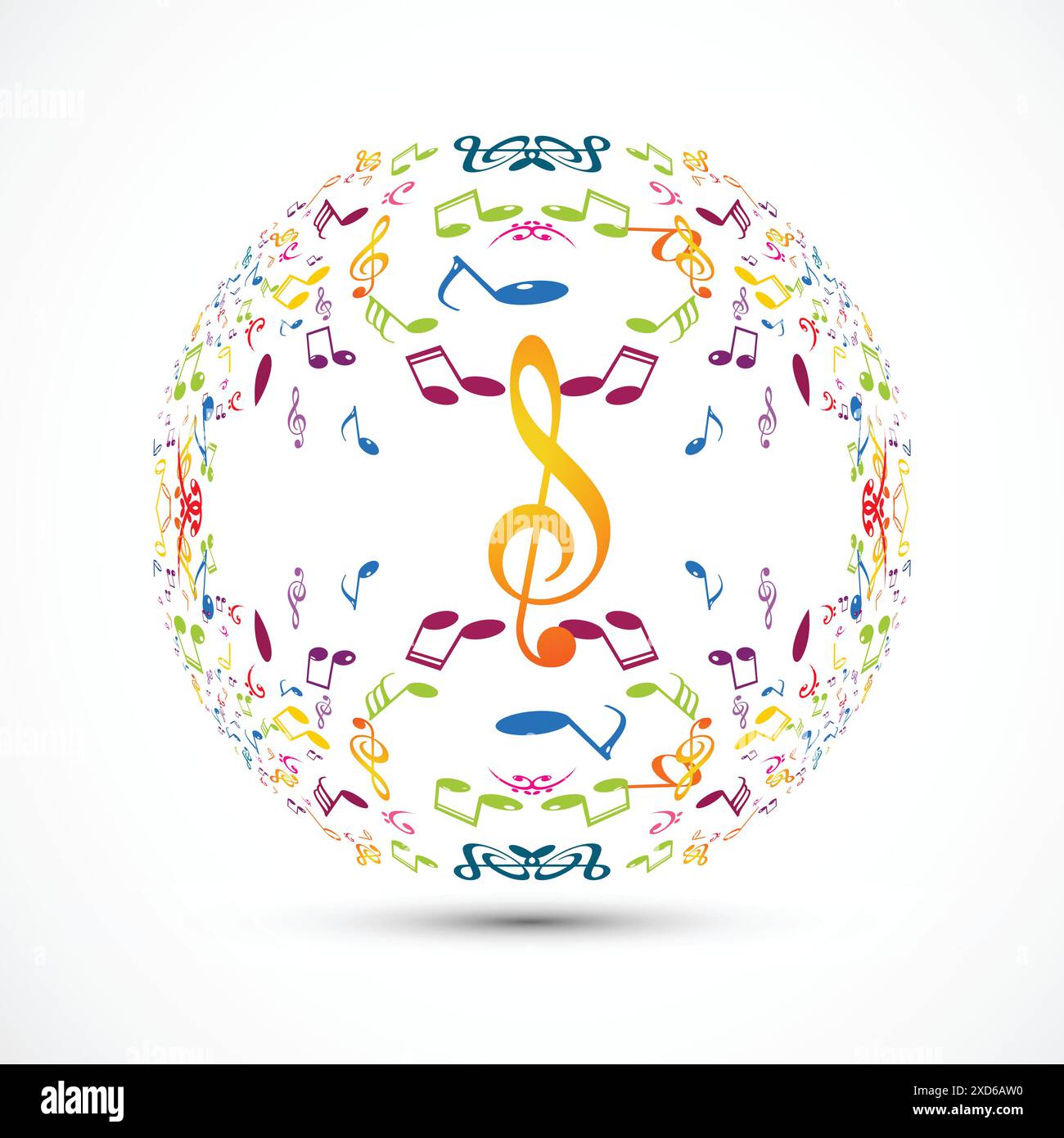 music notes sphere vector design illustration Stock Vector Image & Art ...