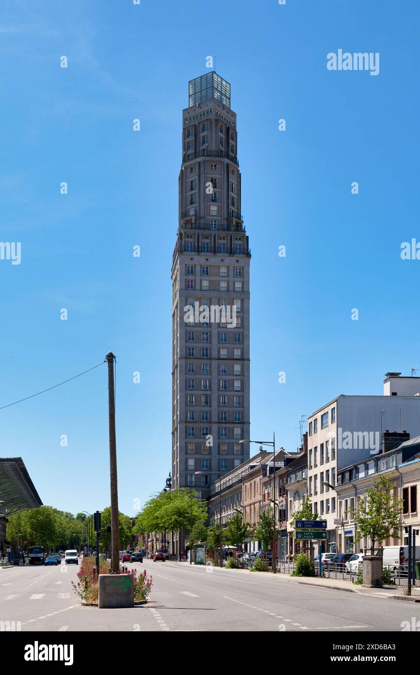 Amiens, France - May 29 2020: The Perret tower is a residential and ...