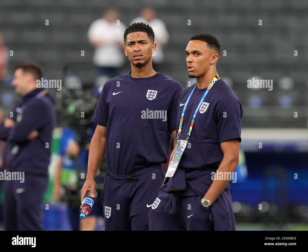 England’s Jude Bellingham (left) and Trent Alexander-Arnold arrives ...