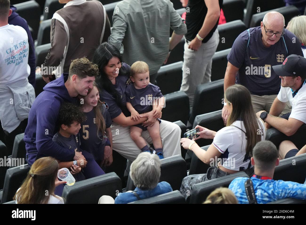 England's John Stones with wife Olivia Naylor and family after the UEFA ...