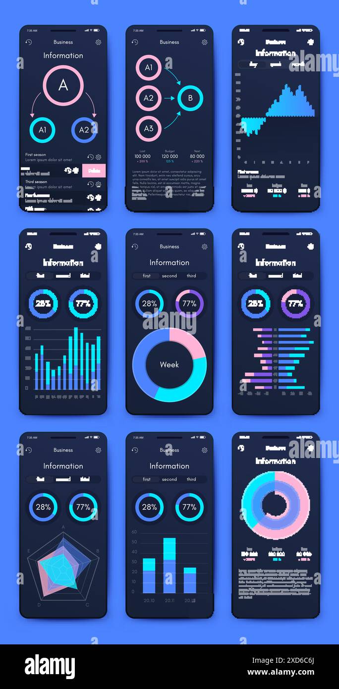 Vector graphics infographics with mobile phone. Template for creating ...