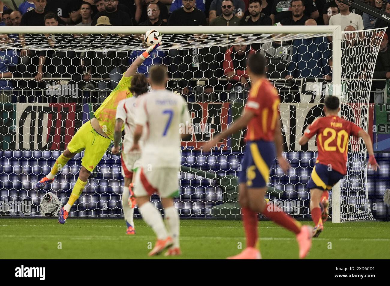 Italy's goalkeeper Gianluigi Donnarumma in actionj during the Euro 2024 ...