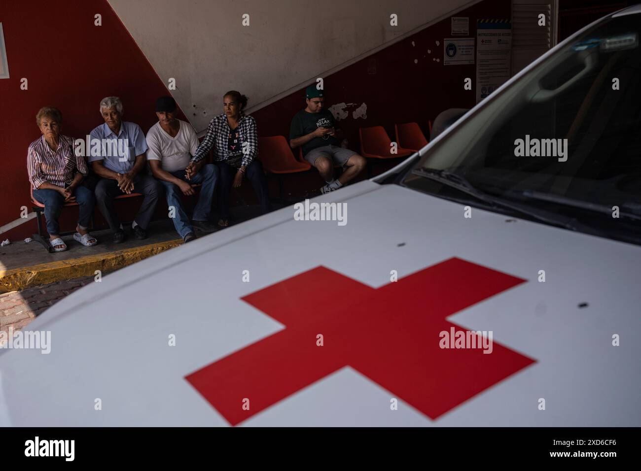 Family members wait for patients entering emergency services of the ...
