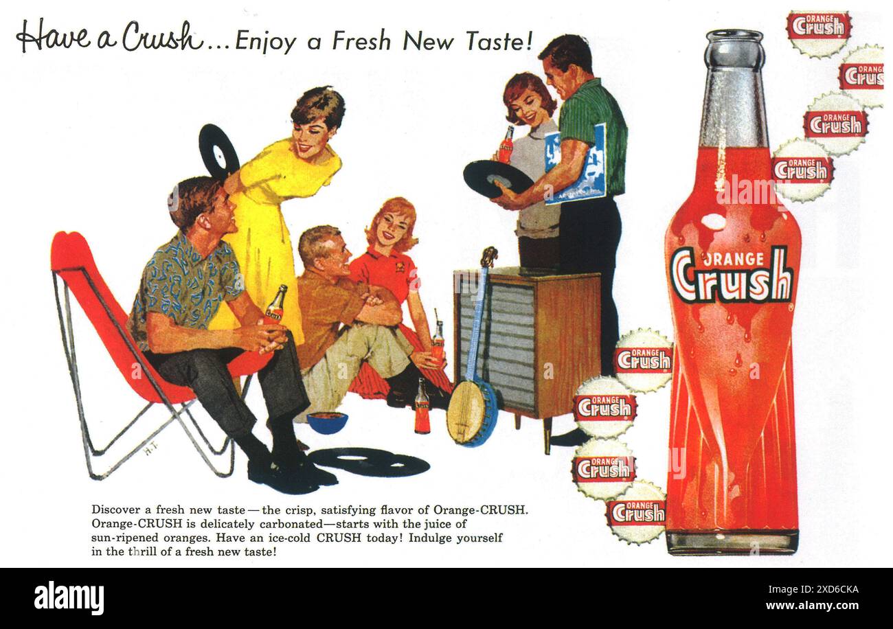 1960 Orange Crush ad Stock Photo - Alamy