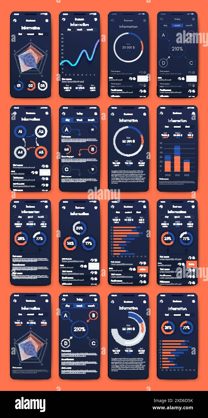 Vector graphics infographics with mobile phone. Template for creating ...