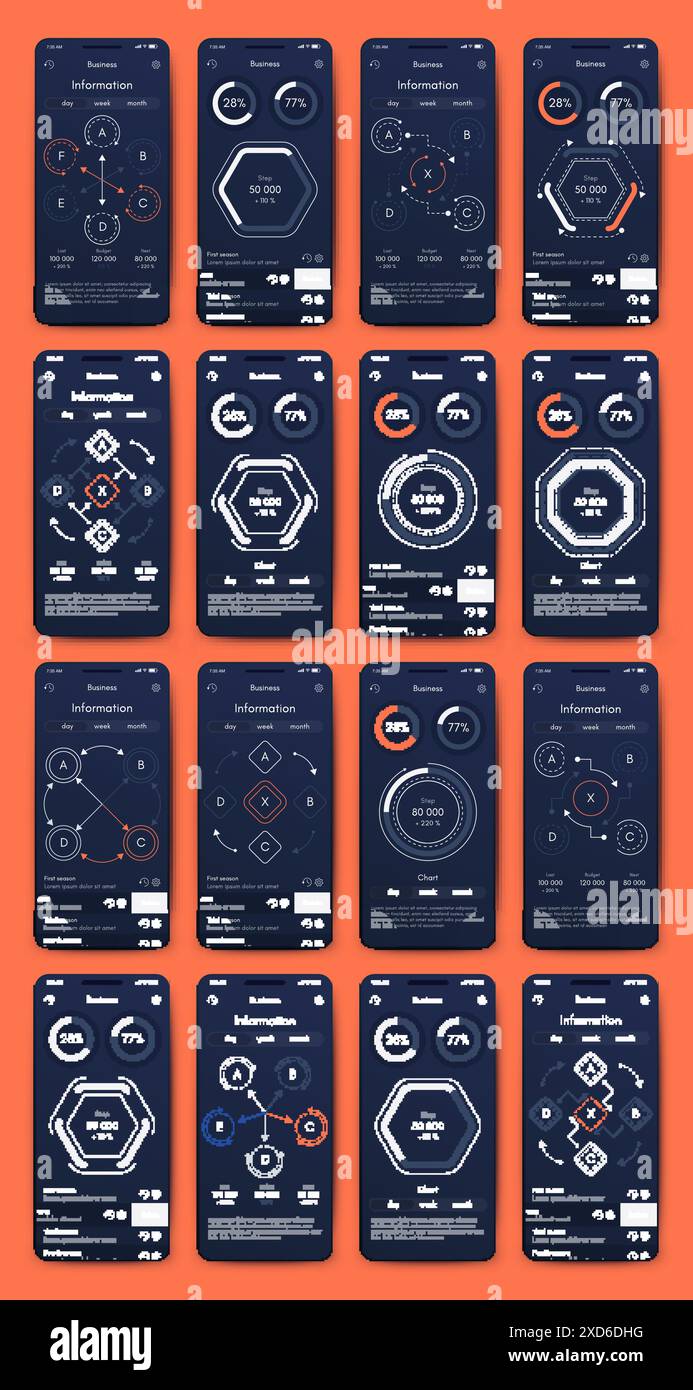 Vector graphics infographics with mobile phone. Template for creating ...