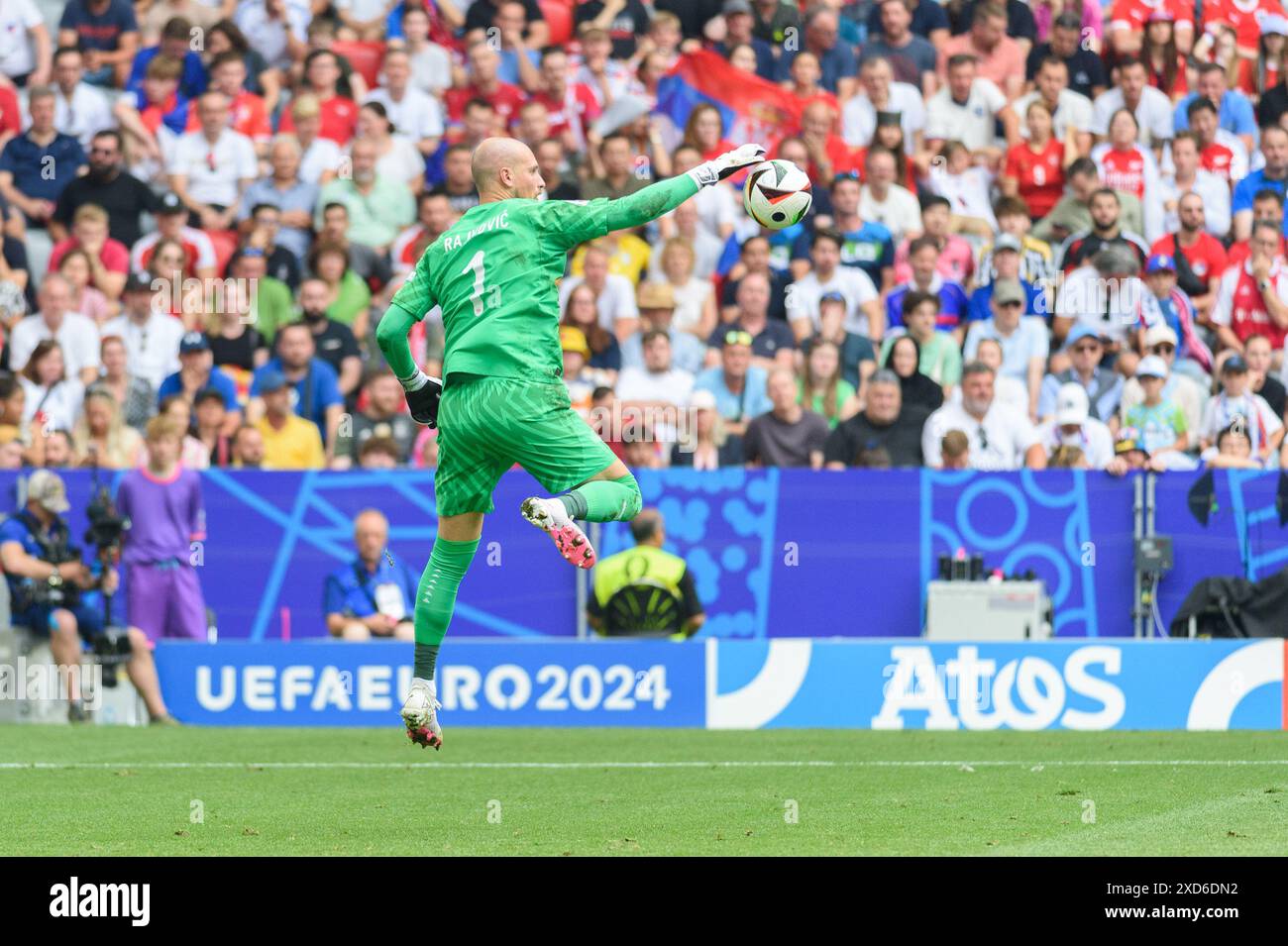 Munich, Germany, June 20th 2024: Predrag Rajkovic (1 Serbia) catching ...