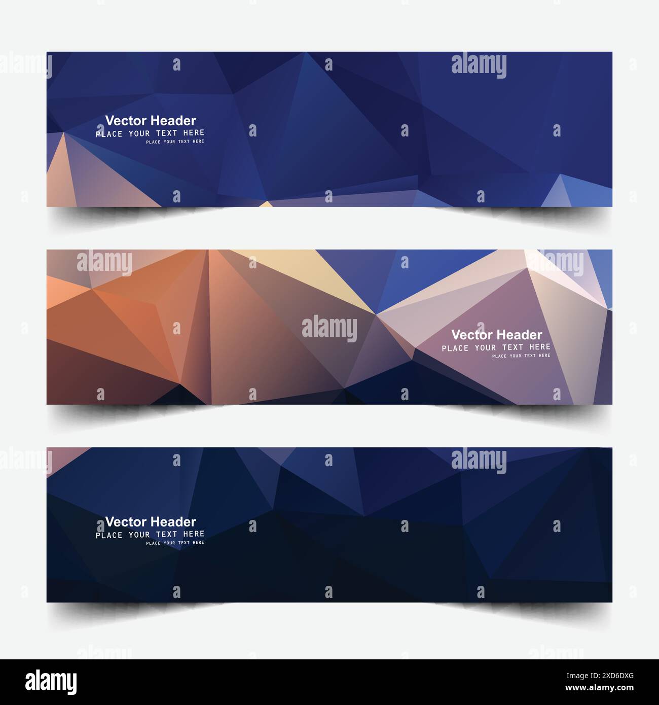 polygonal header banners vector design illustration Stock Vector Image ...