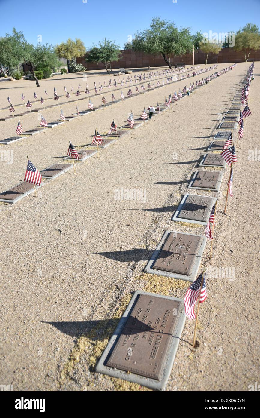 Phoenix, AZ., U.S.A. May 27, 2034. National Memorial Cemetery. United ...