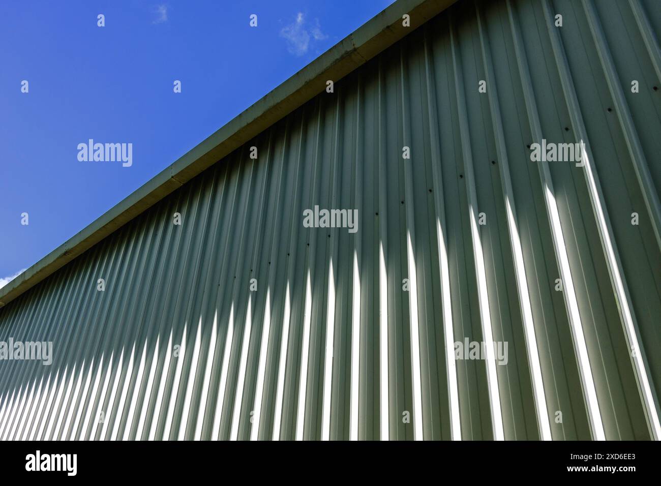 Corrugated metal external cladding - France Stock Photo - Alamy