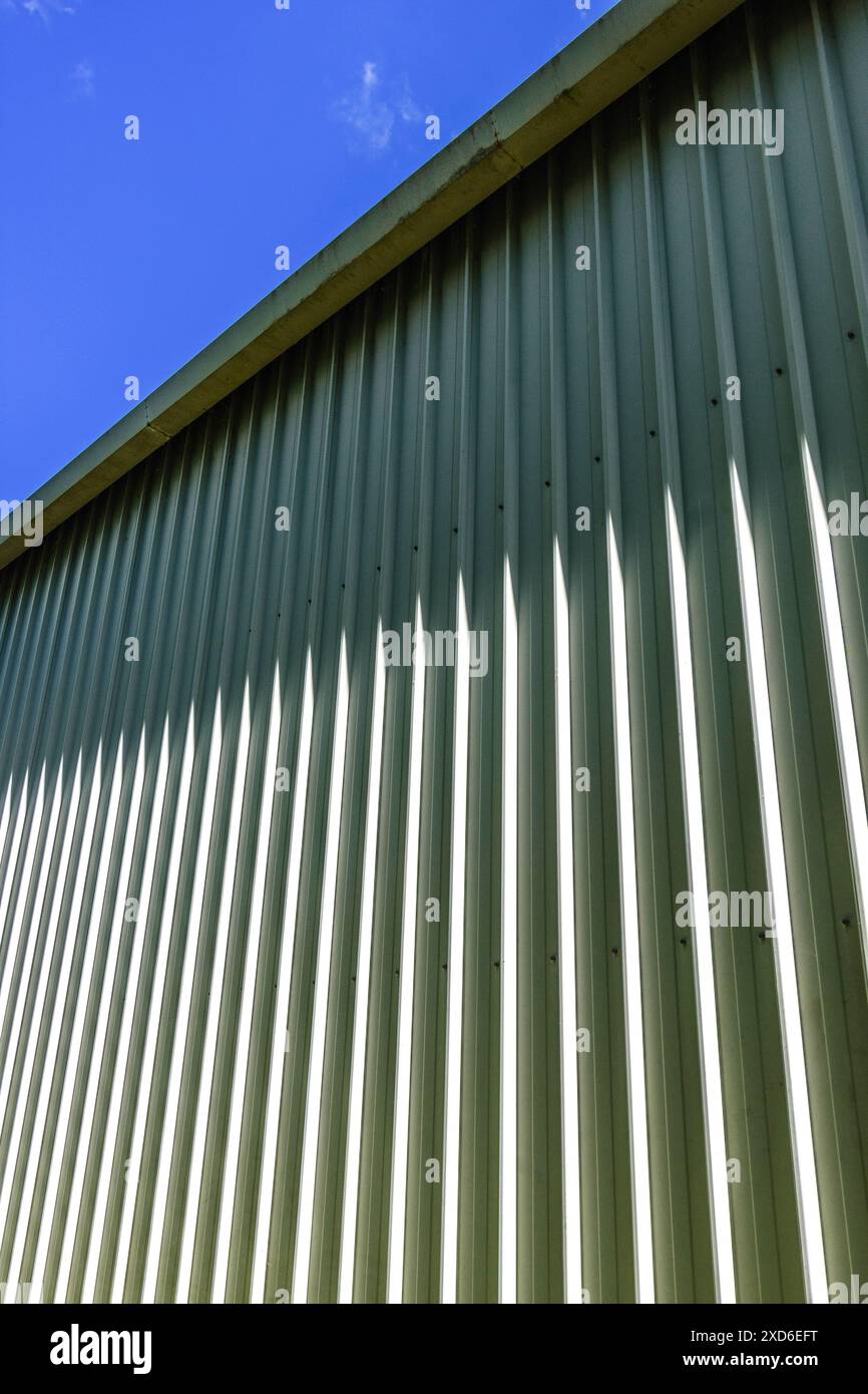 Corrugated metal external cladding - France Stock Photo - Alamy