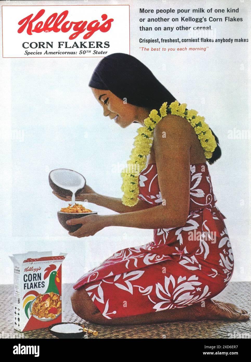 1965 Kellogg's Corn Flakes ad - Species Americornus 50th stater Stock ...