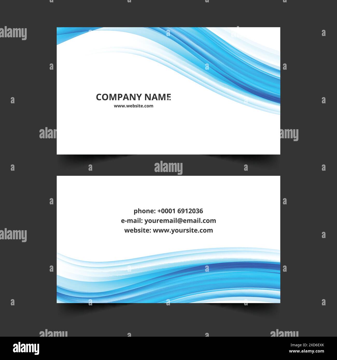 visit card with blue wave vector design illustration Stock Vector Image ...