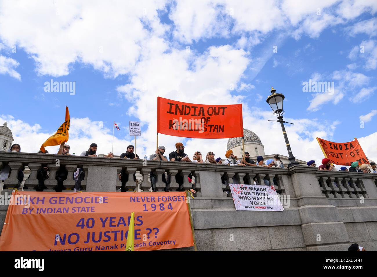 A demonstration by Sikhs commemorating the anniversary of the Indian ...