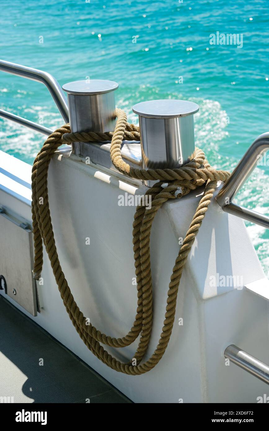 Coiled rope on dock hi-res stock photography and images - Alamy