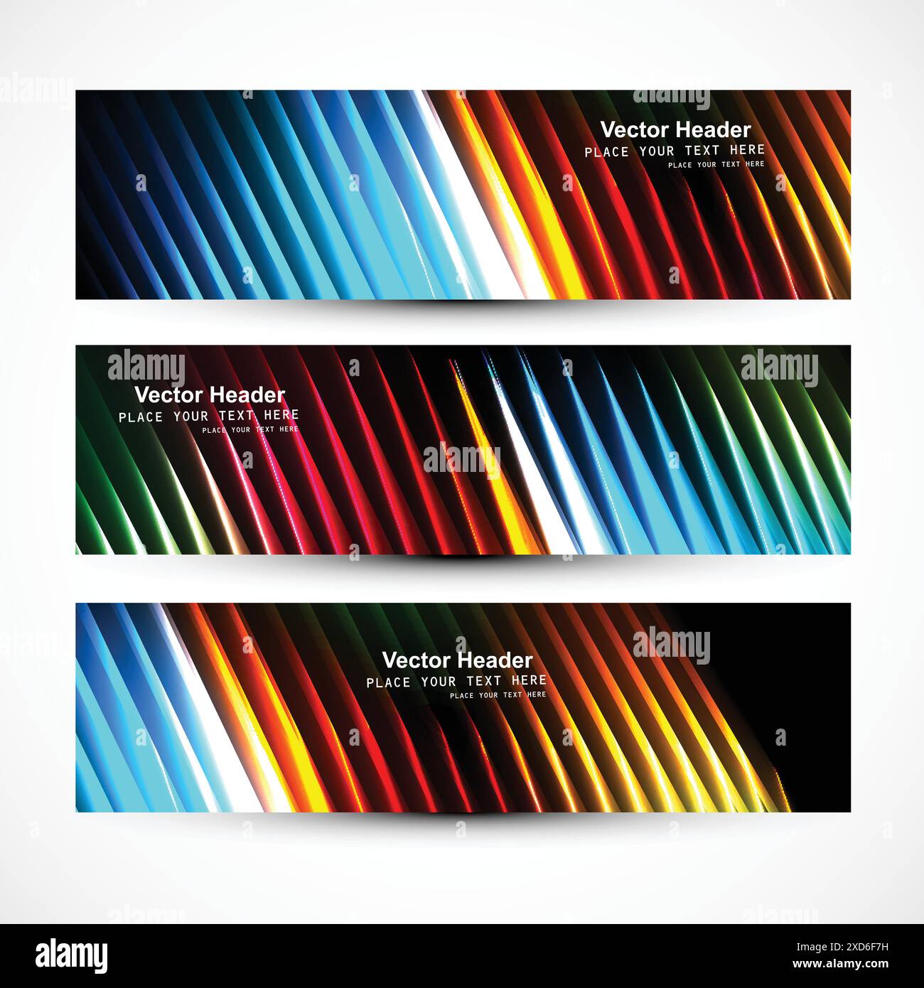 glowing colorful headers vector design illustration Stock Vector Image ...