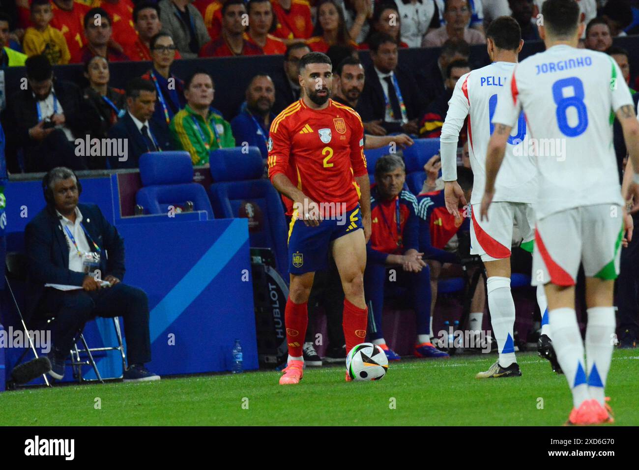Dani Carvajal (Spain) in action during UEFA Euro 2024 - Spain vs Italy ... Dani Carvajal (Spain) in action during UEFA Euro 2024 - Spain vs Italy ...
