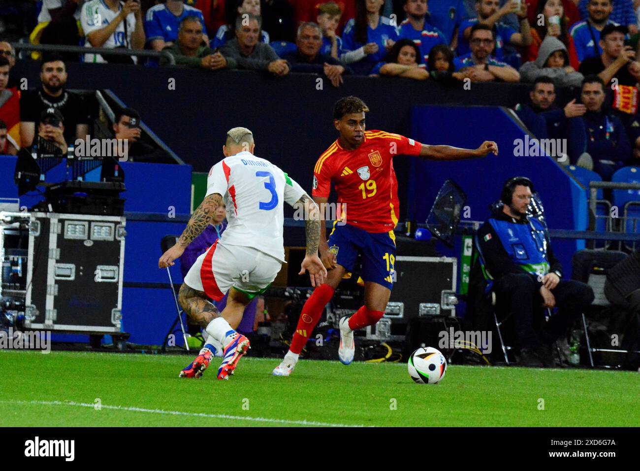 Lamine Yamal (Spain) in action during UEFA Euro 2024 - Spain vs Italy ...