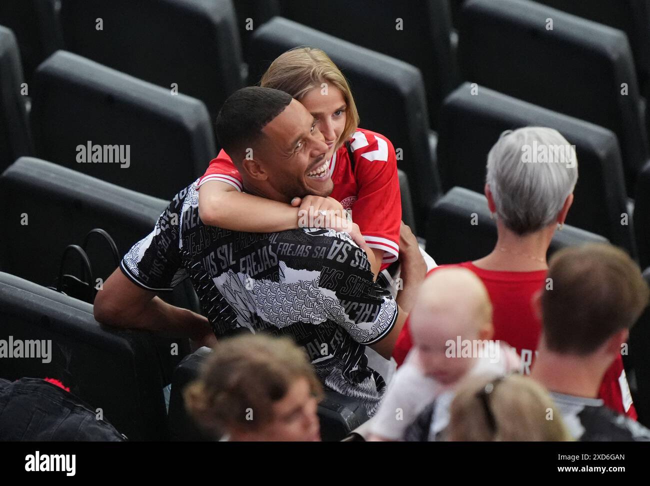 Denmark's Mathias Zanka Jorgensen with wife Nanna Marie Linding Jatta ...