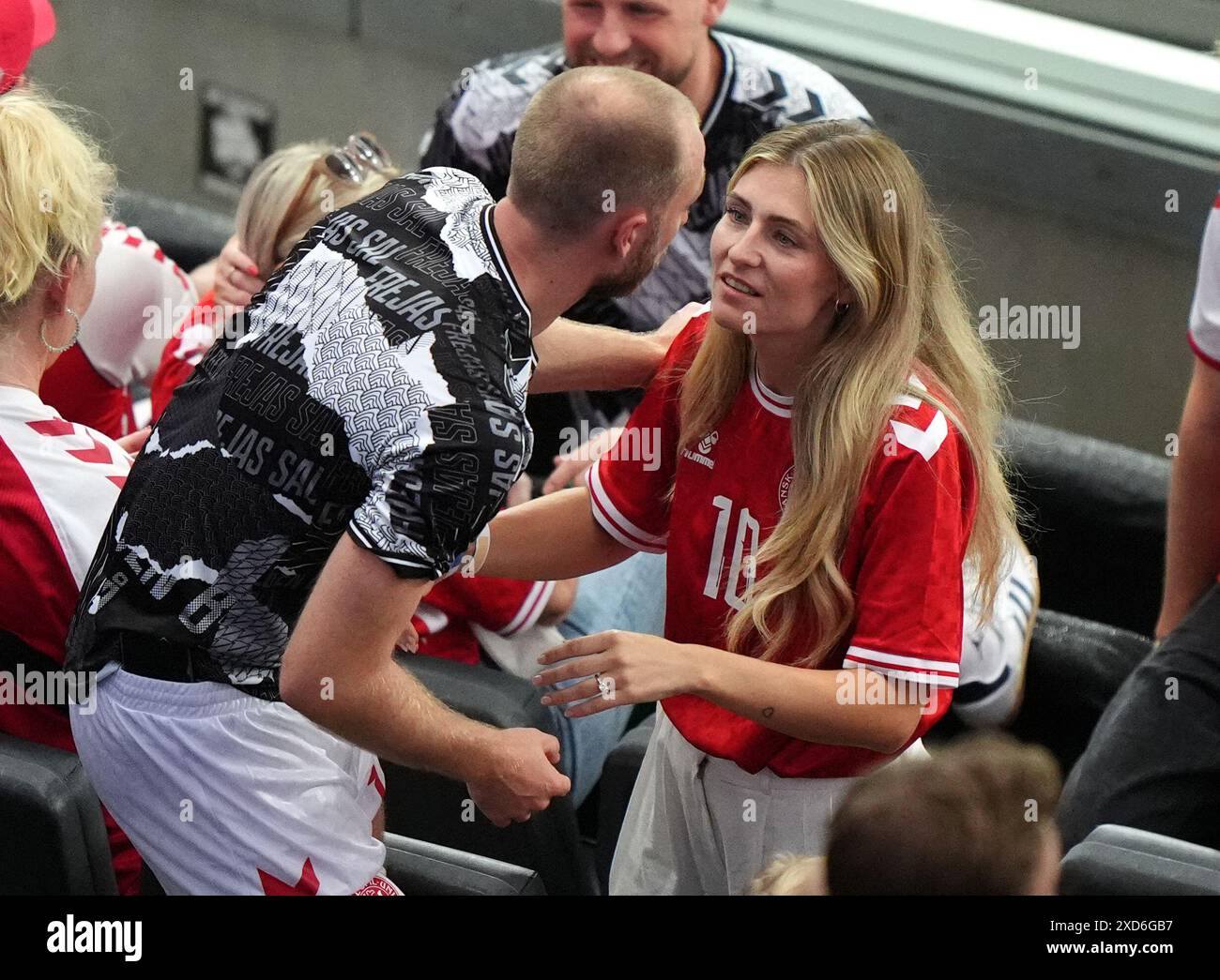 Denmark's Christian Eriksen with partner Sabrina Kvist Jensen after the ...