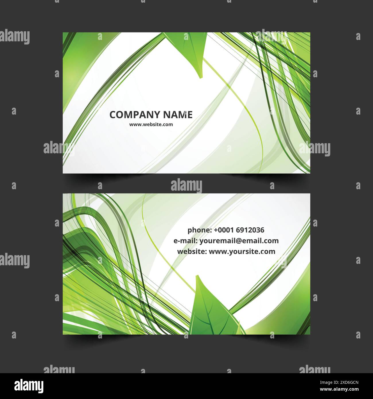 visiting card with leaves vector design illustration Stock Vector Image ...