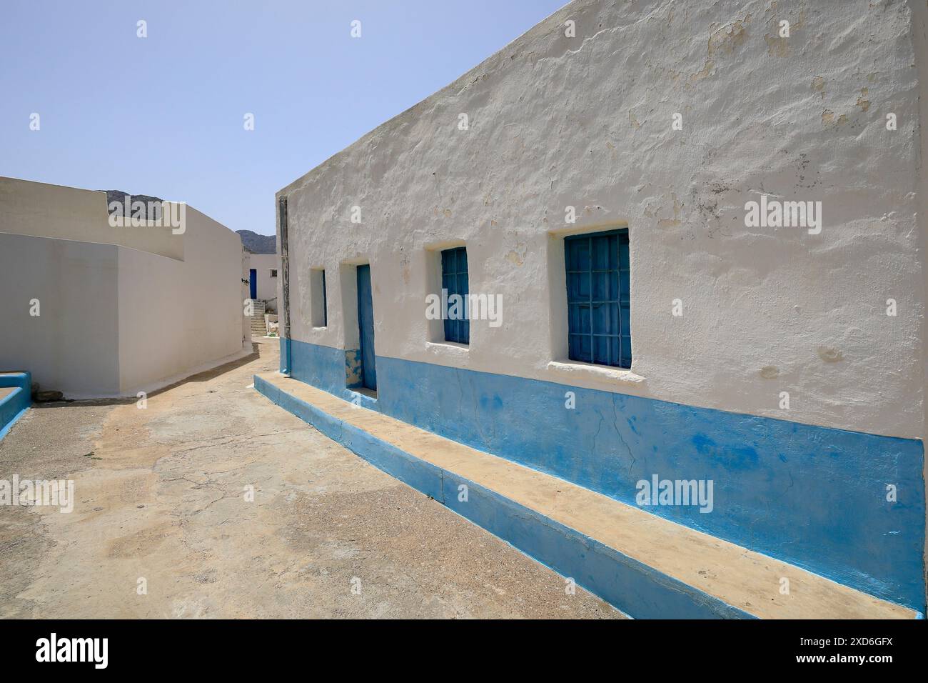 Street scene,Megalo Chorio village, Tilos Island, Dodecanese, Greece ...