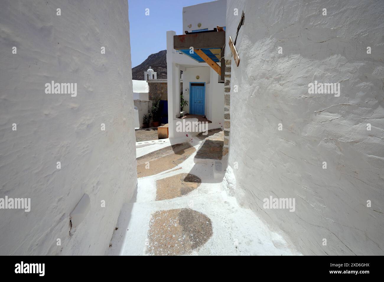 Street scene,Megalo Chorio village, Tilos Island, Dodecanese, Greece ...