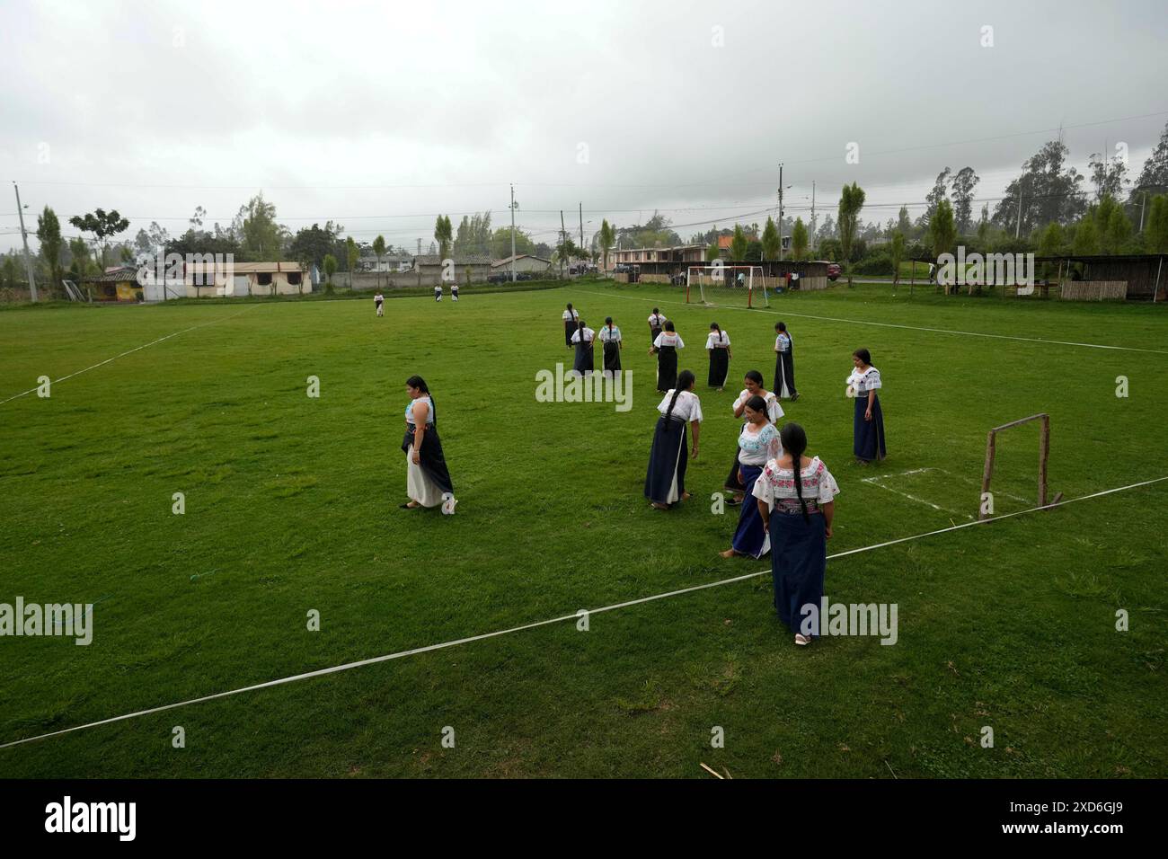 Players regroup after a "handball with anaco" match in the Indigenous ...