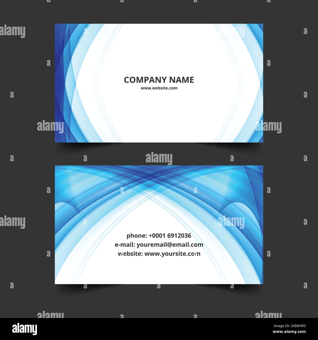 visiting card with shiny blue waves Stock Vector Image & Art - Alamy