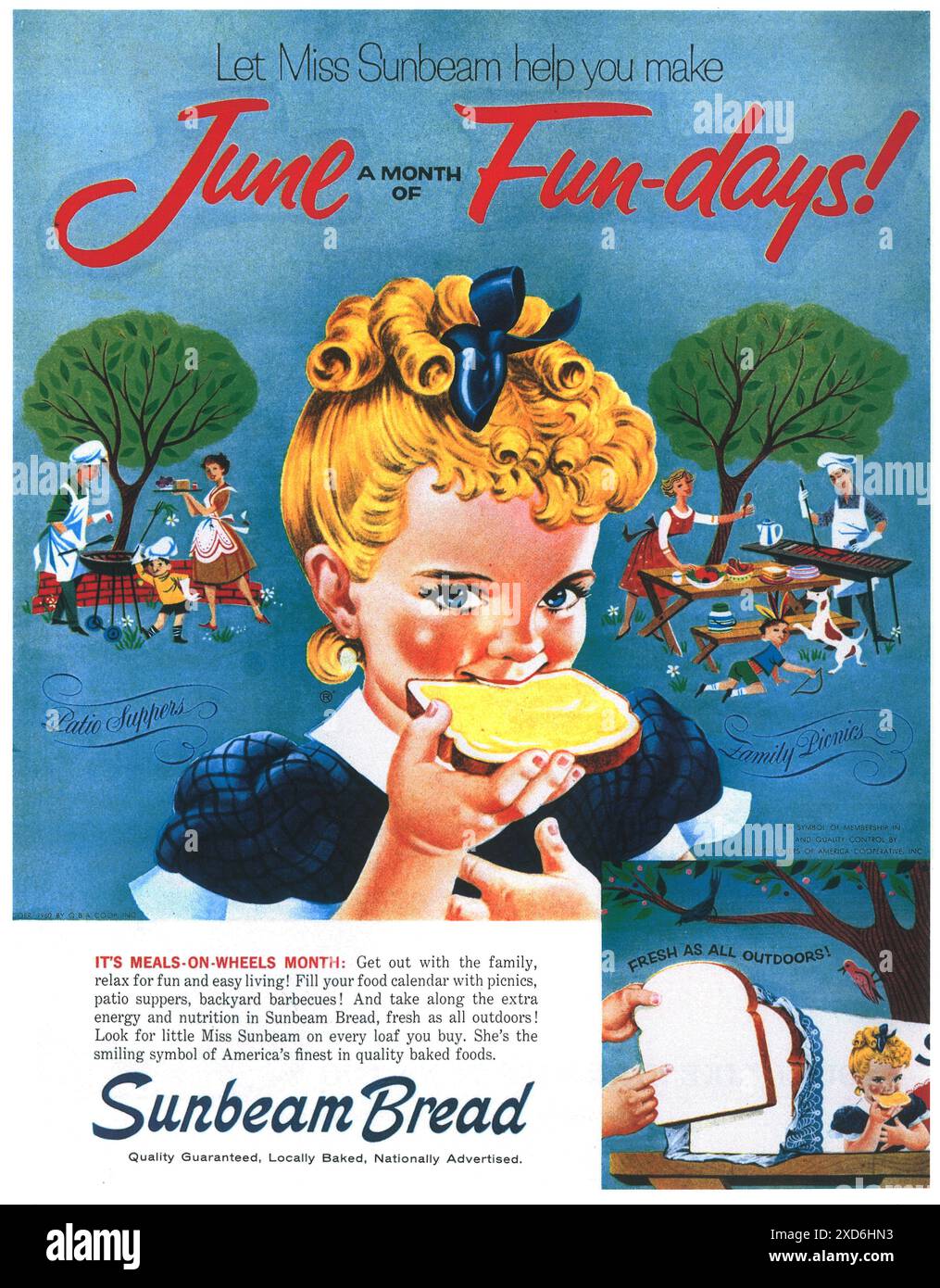 1960 Sunbeam Bread Ad - Miss Sunbeam Stock Photo - Alamy