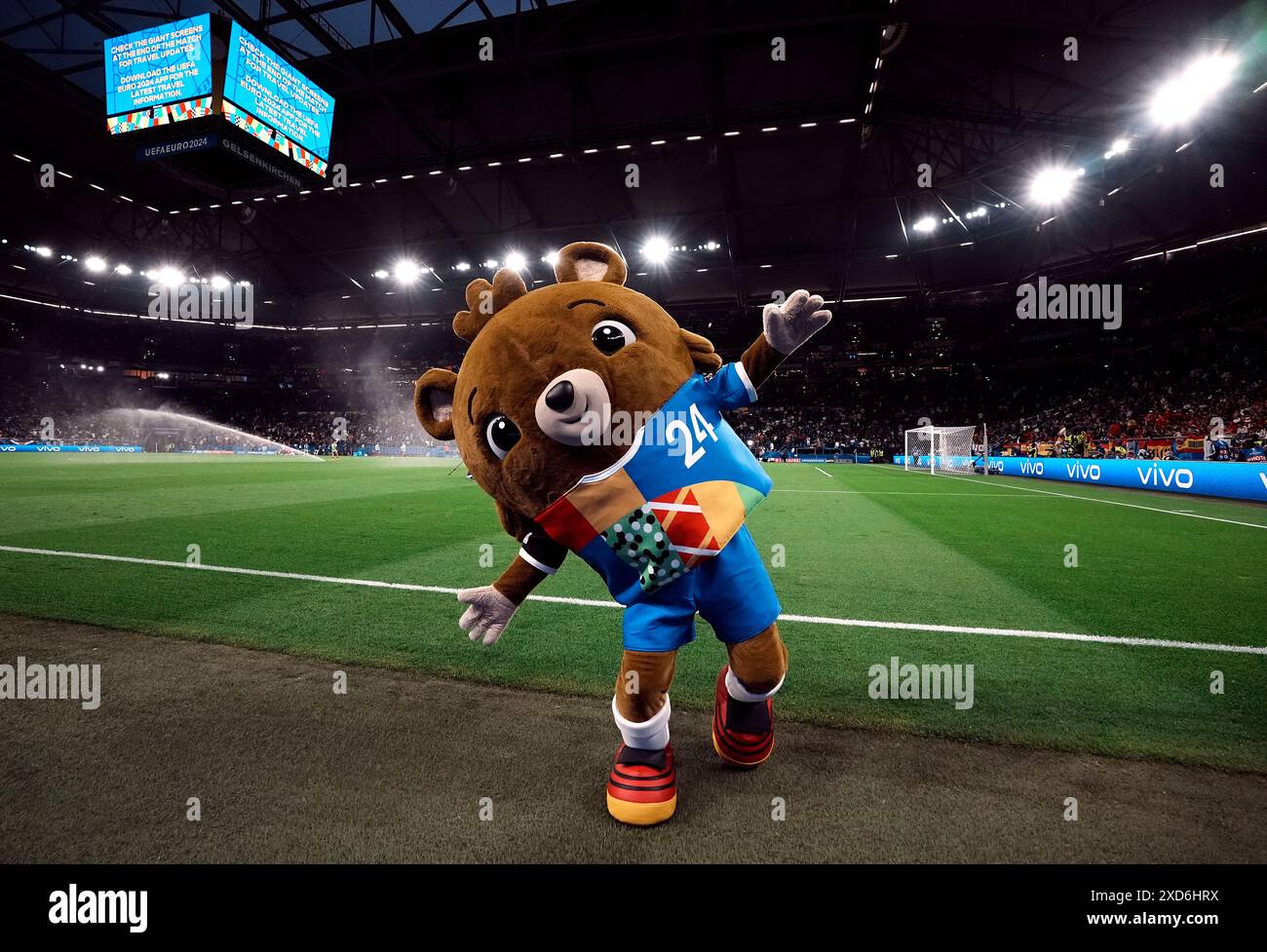 The UEFA Euro 2024 mascot Albart during the UEFA Euro 2024 Group B ...