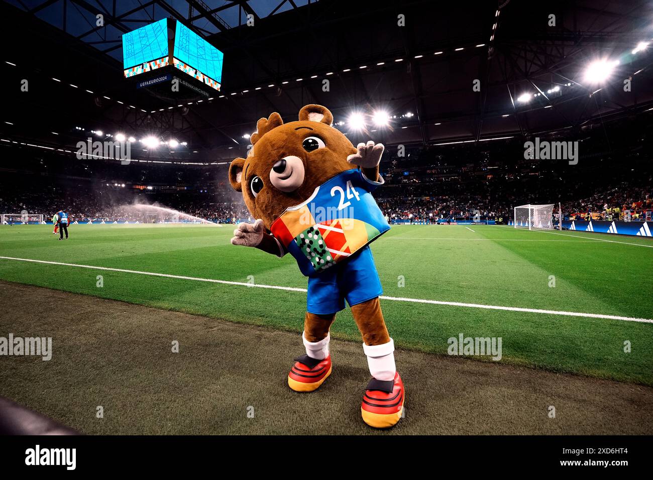 The UEFA Euro 2024 mascot Albart during the UEFA Euro 2024 Group B ...