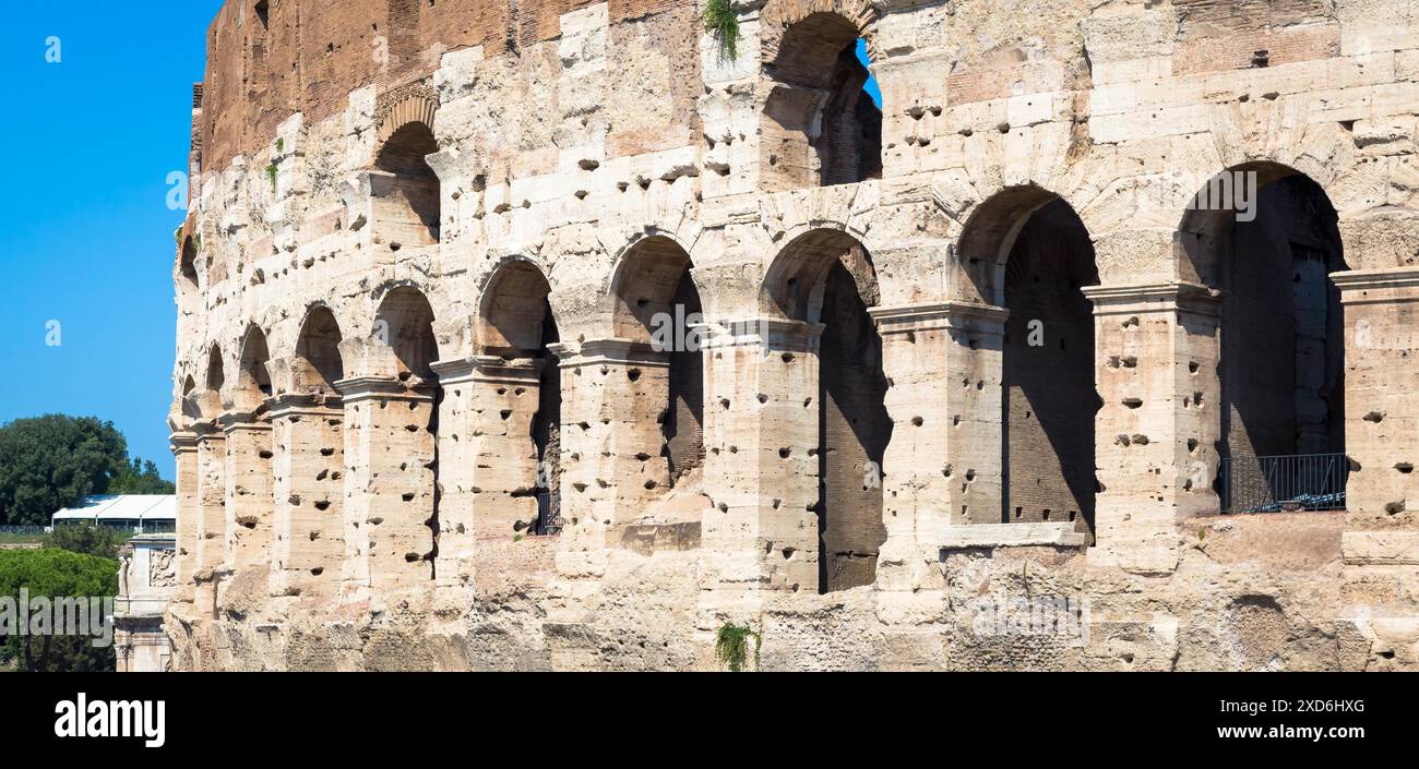 Rome, Italy - Marcello Theater exterior with blue sky. Famous Roman ...