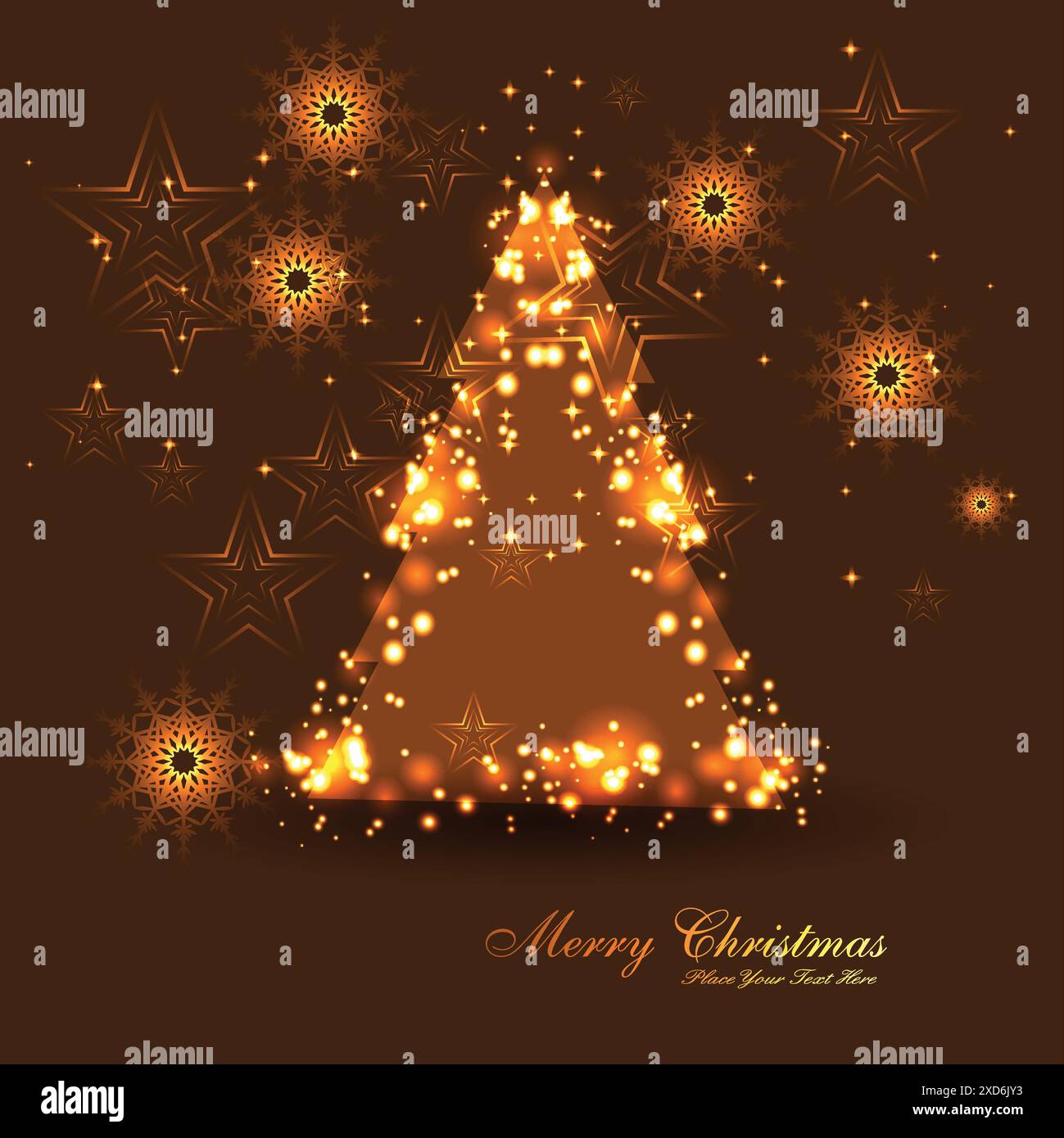 Christmas card glittering tree Stock Vector Images - Alamy