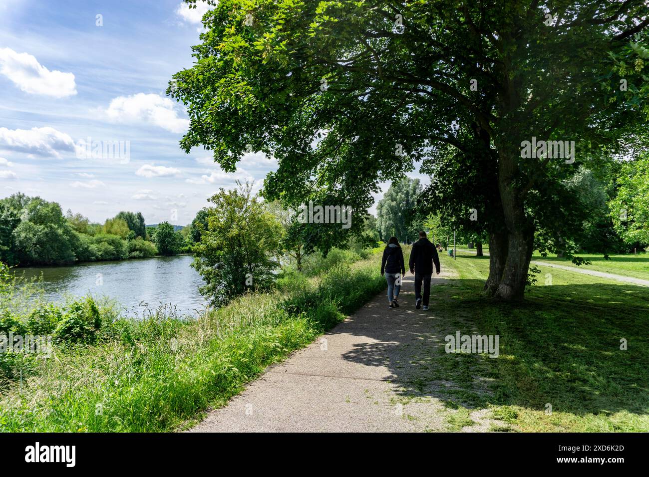 Ruhr promenade and cycle path in Essen-Steele, all Bergwerks Lore, NRW ...