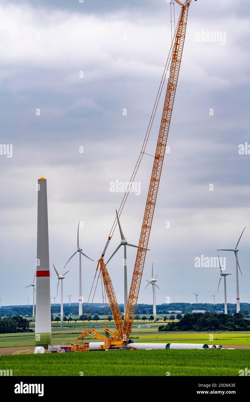 Wind turbine repowering, in the Issum-Oermten wind farm, 9 wind ...