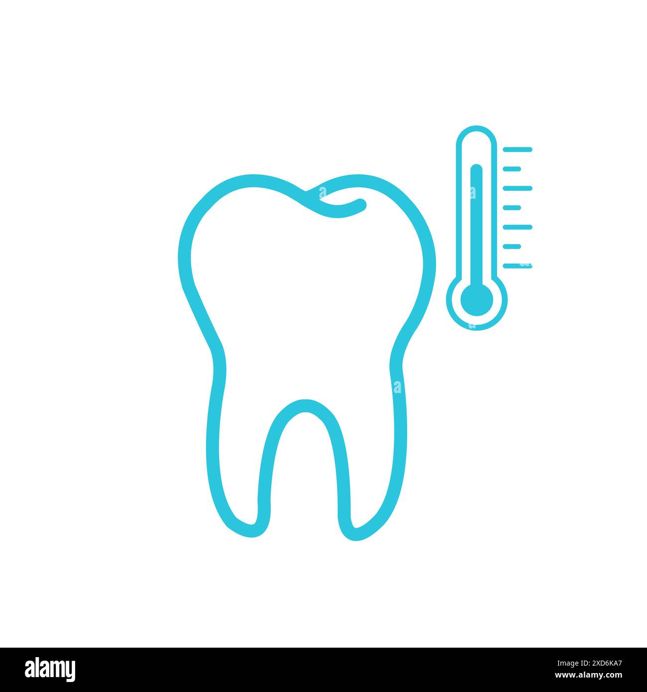 Sensitive tooth icon. Isolated on white background. From blue icon set ...