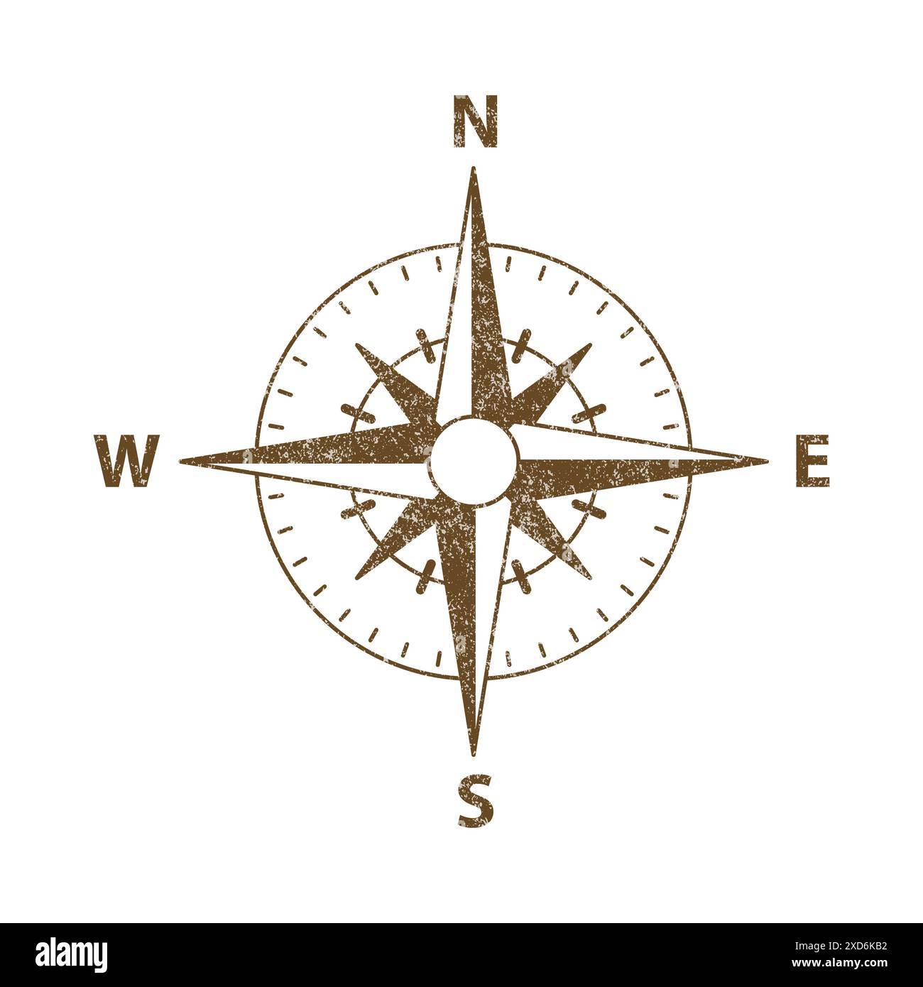 Vector Vintage Wind Rose Symbol, Compass Icon Closeup, Isolated Stock ...
