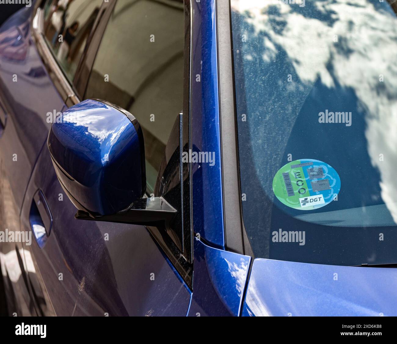 06.19.2024, Madrid, Spain: Low Emission Zone ECO sticker on car ...