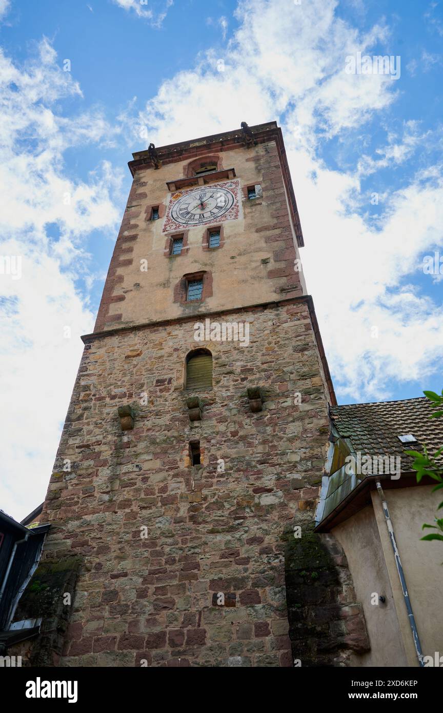 The Metzgerturm is a medieval gate tower in Ribeauville, Alsace, and a ...
