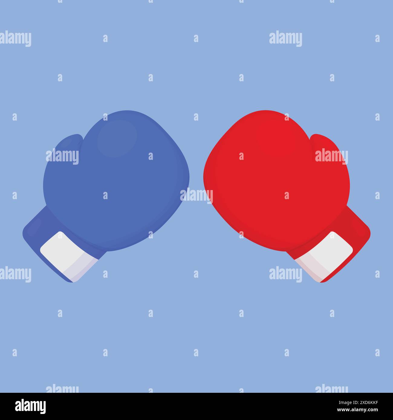 Red and Blue Boxing gloves icon vector. Boxing fighter gloves Stock ...