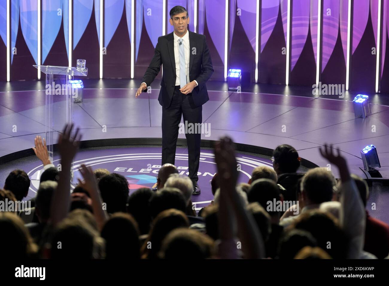 Prime Minister Rishi Sunak speaking during a BBC Question Time Leaders' Special in York. Picture ...