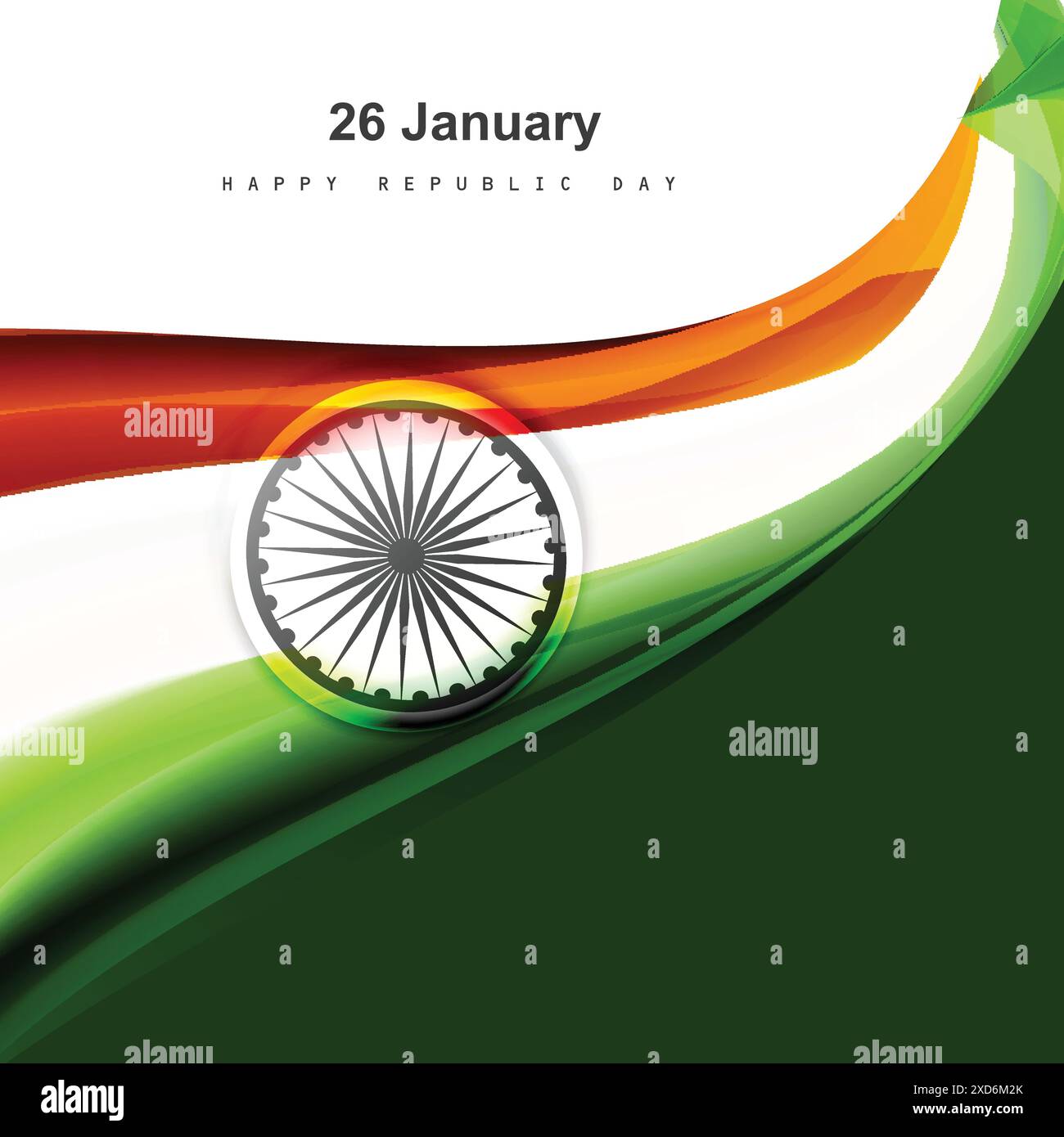 wavy tricolor indian flag vector design illustration Stock Vector Image ...