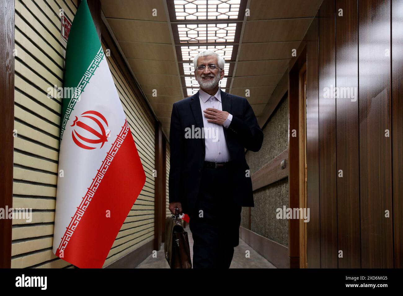 In this picture made available by Iranian state-run TV, IRIB, presidential candidate for June 28 ...