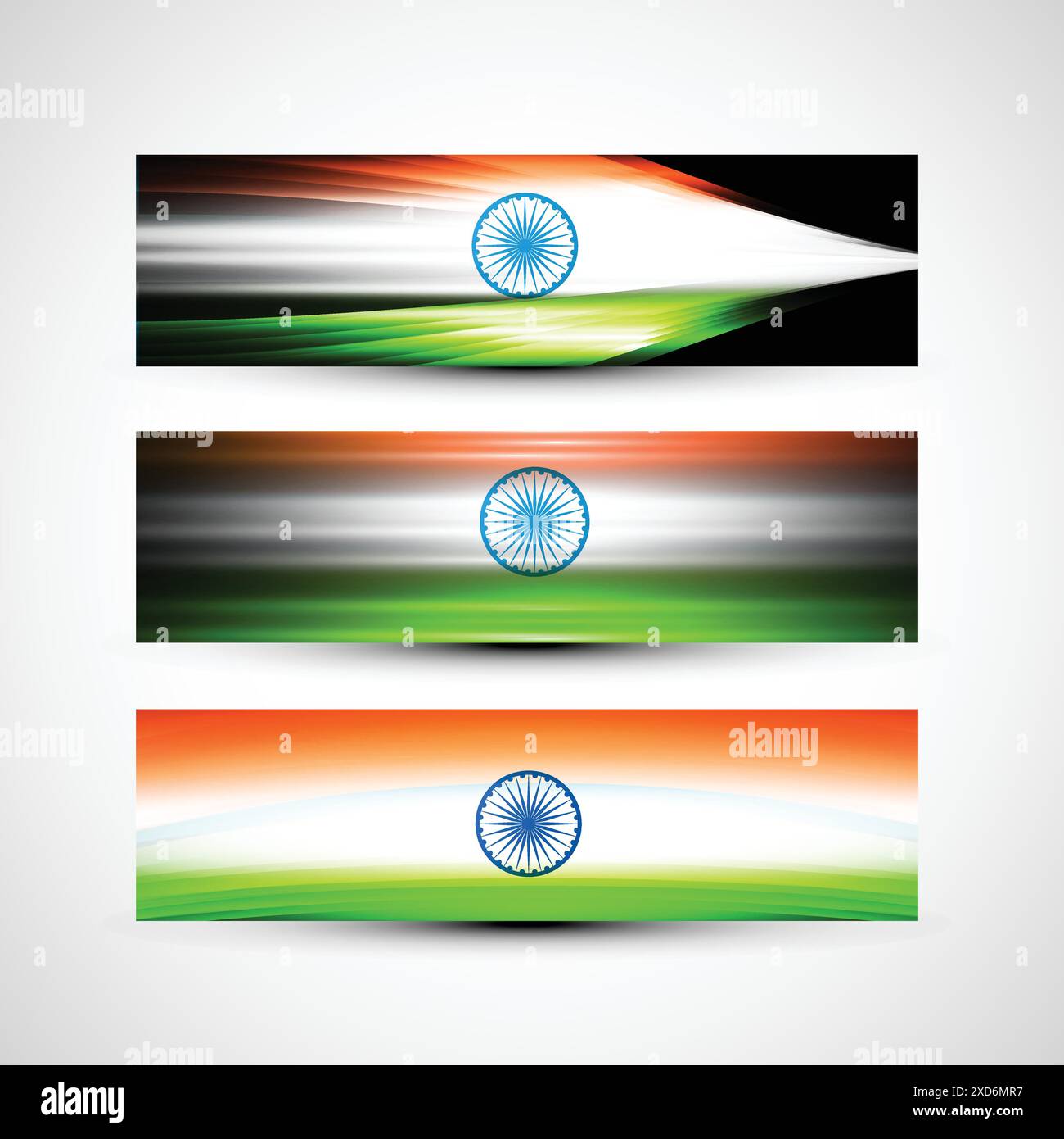 indian flag header set vector design illustration Stock Vector Image ...